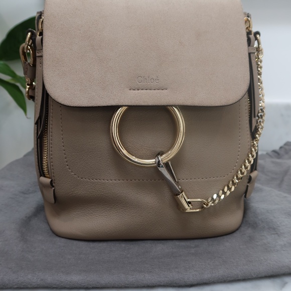 Chloe | Bags | Chloe Small Faye Suede Leather Backpack Grey Cop | Poshmark